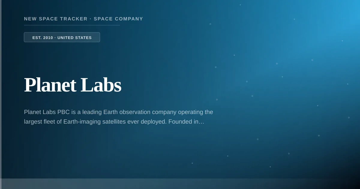 Planet Labs — United States Space Company: Profile, Stock, Funding & News